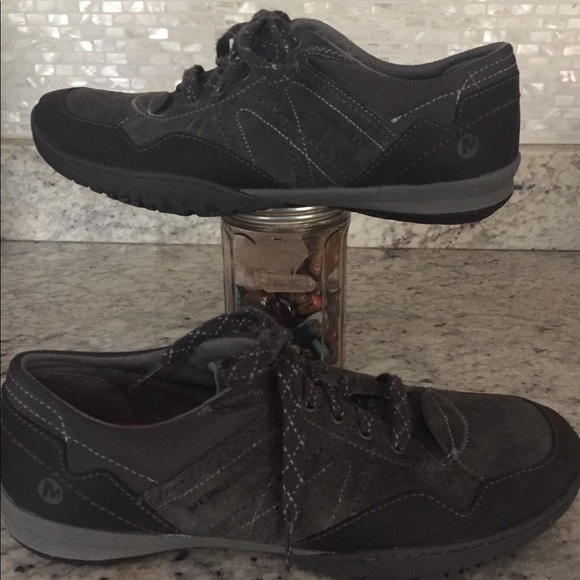 Merrell | Shoes | Merrell Granite Gray Suede Leather Sneakers | Poshmark